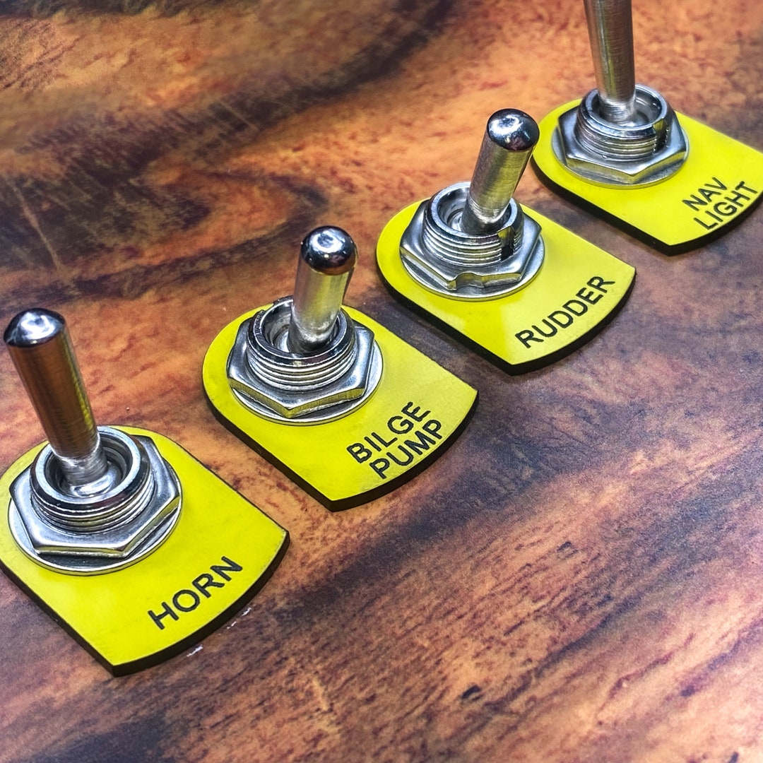 Yellow Marine Toggle Switch Nameplate for Boating Applications - Etsy