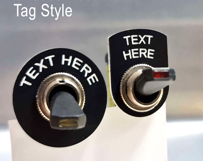Classic Car Toggle Switch Label Tags, Any HOLE Size Any TEXT Switch ...