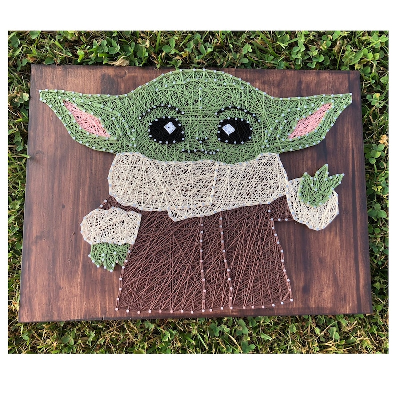 Baby Yoda String Art, Star Wars String Art, Mandalorian String Art, Bedroom Decor - Etsy