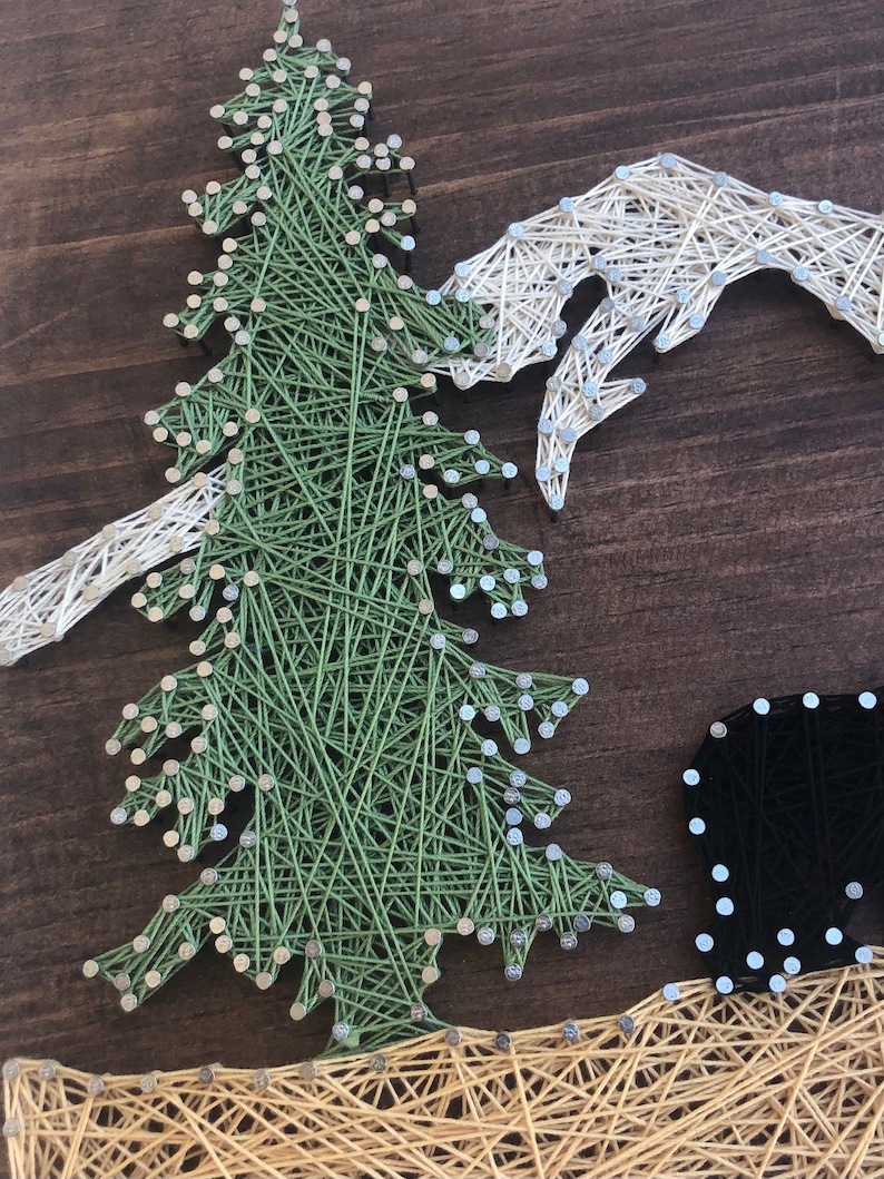 Mountain and Bear String Art - Etsy