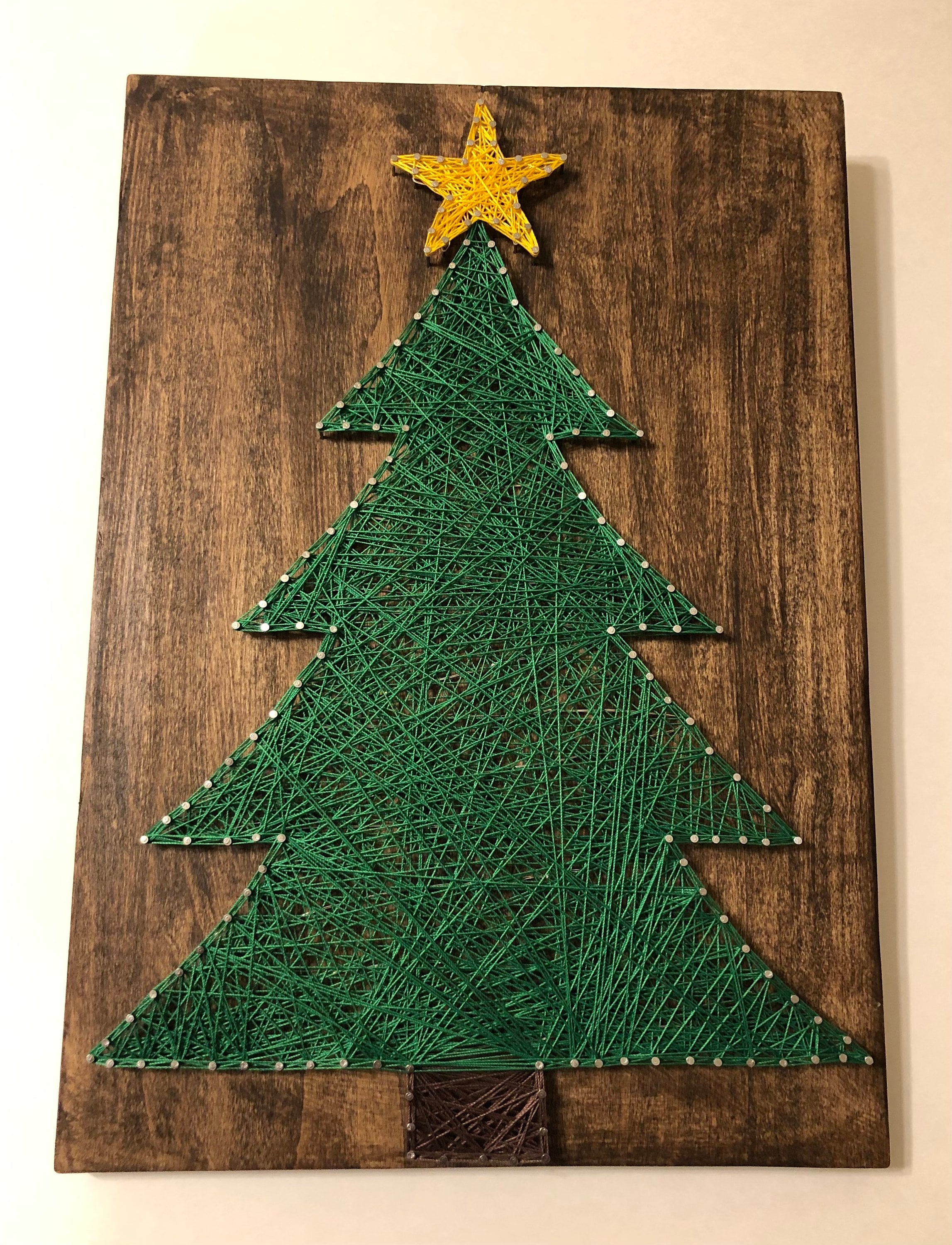 Lighted Christmas Tree String Art - Etsy