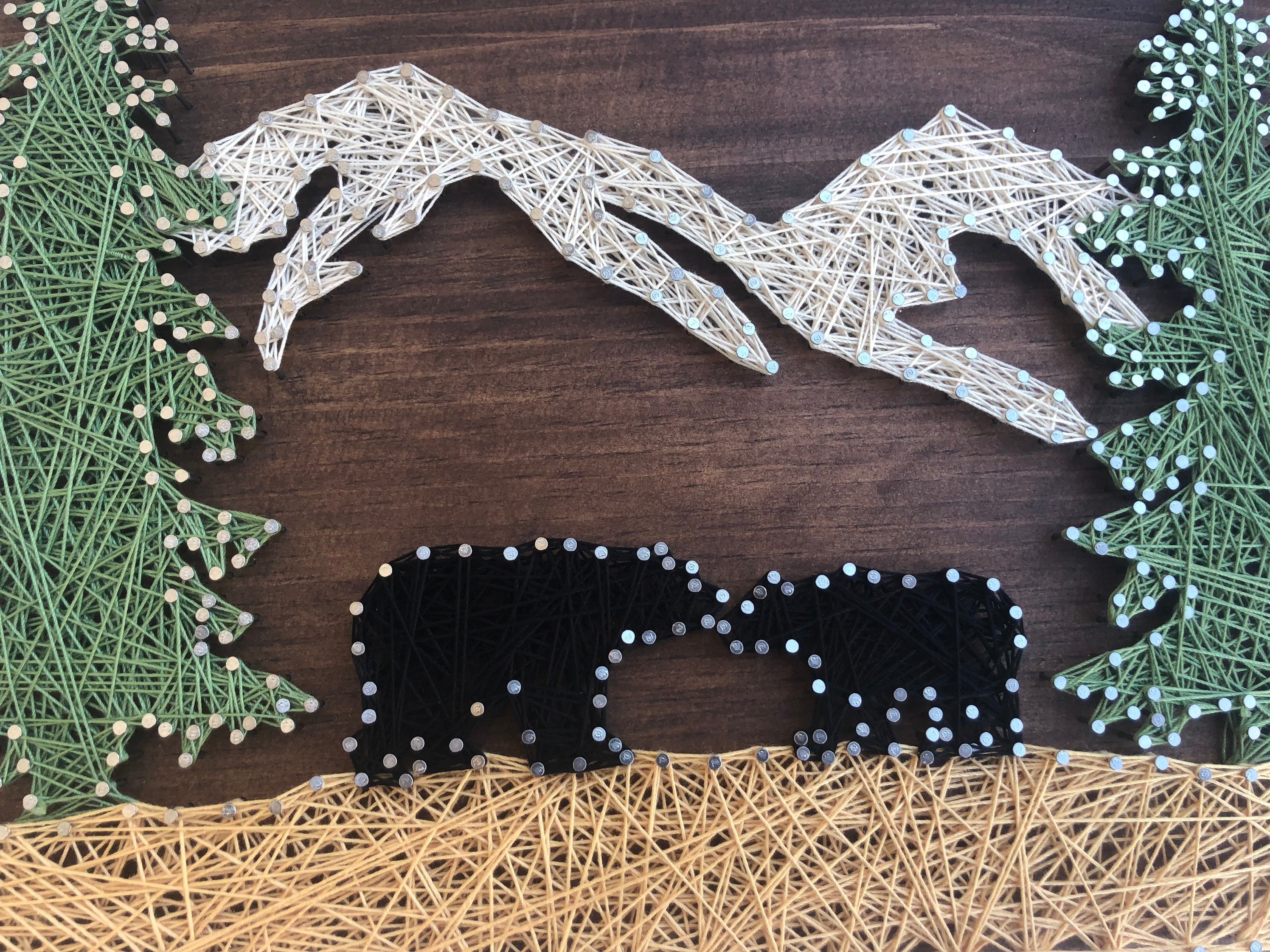 Mountain and Bear String Art - Etsy