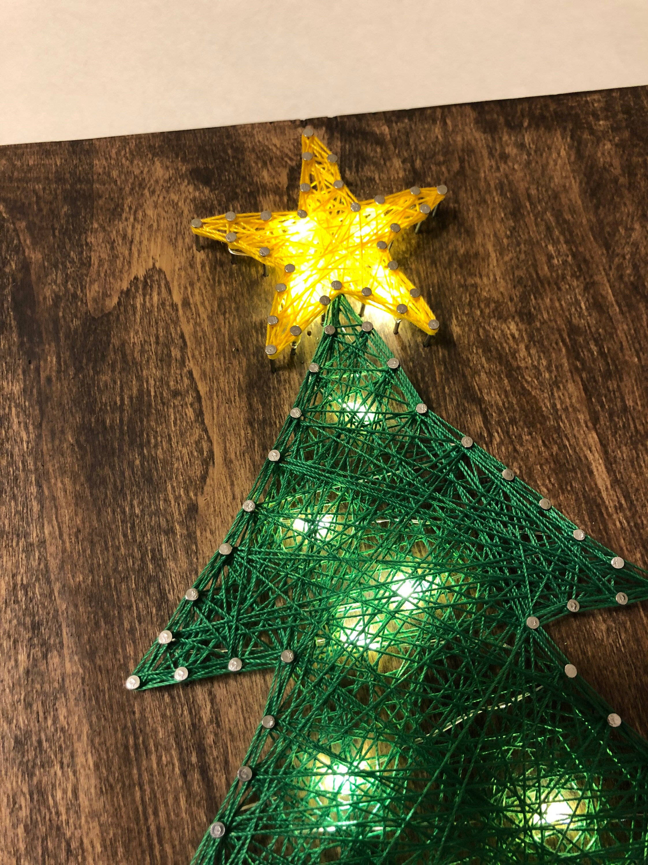 Lighted Christmas Tree String Art - Etsy