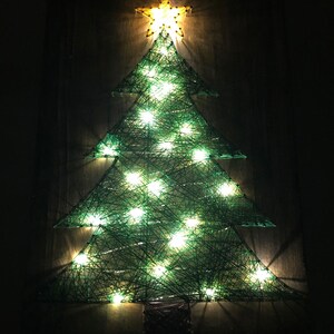 Lighted Christmas Tree String Art - Etsy