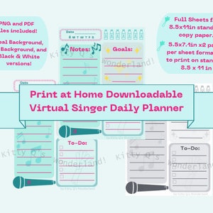 Downloadable/printable Virtual Singer Daily Planner - Pop Star, Anime ...