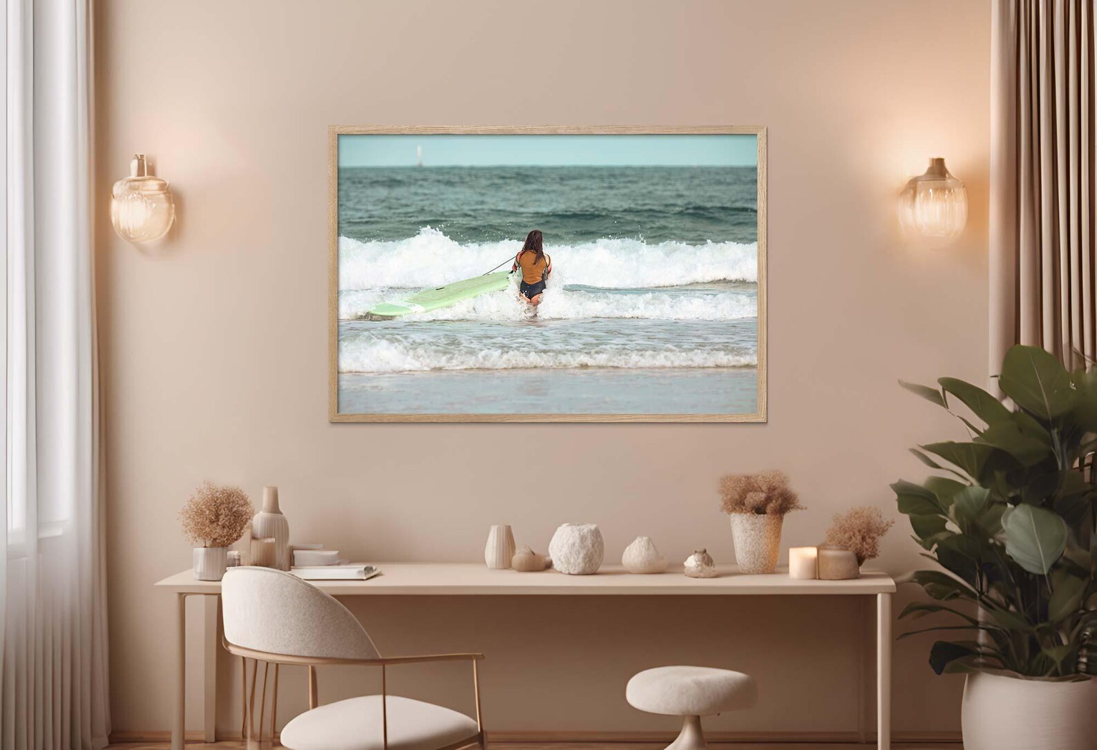 Printable Photography Surf Girl Wall Art Coastal Surf up Print Ocean ...