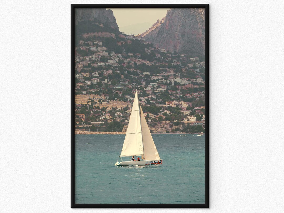 Printable Sailboat Wall Art Calpe Spain Fine Art Coastal Sail Poster ...