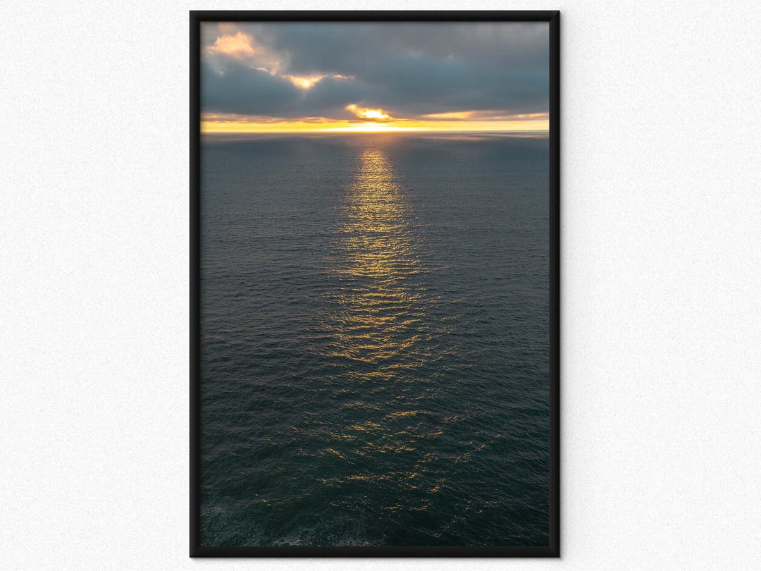 Printable Beach Sunset Rays Wall Art Photography Coastal Home Decor ...