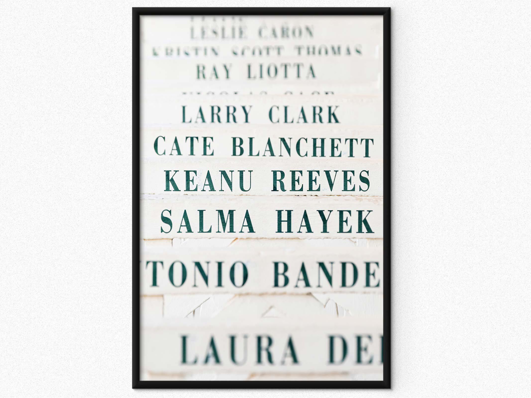 Printable Keanu Reeves Name Wall Art Photography Deauville Boards VIP ...