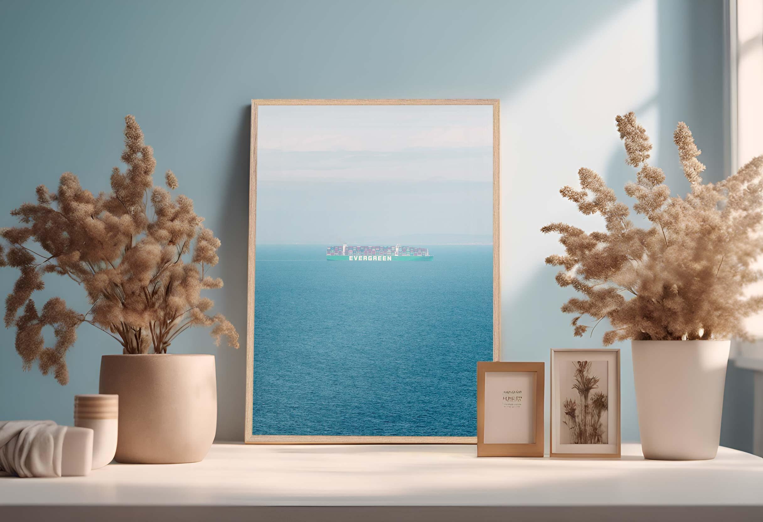 Printable Cargo Ship Wall Art Photography Evergreen Container Ship ...