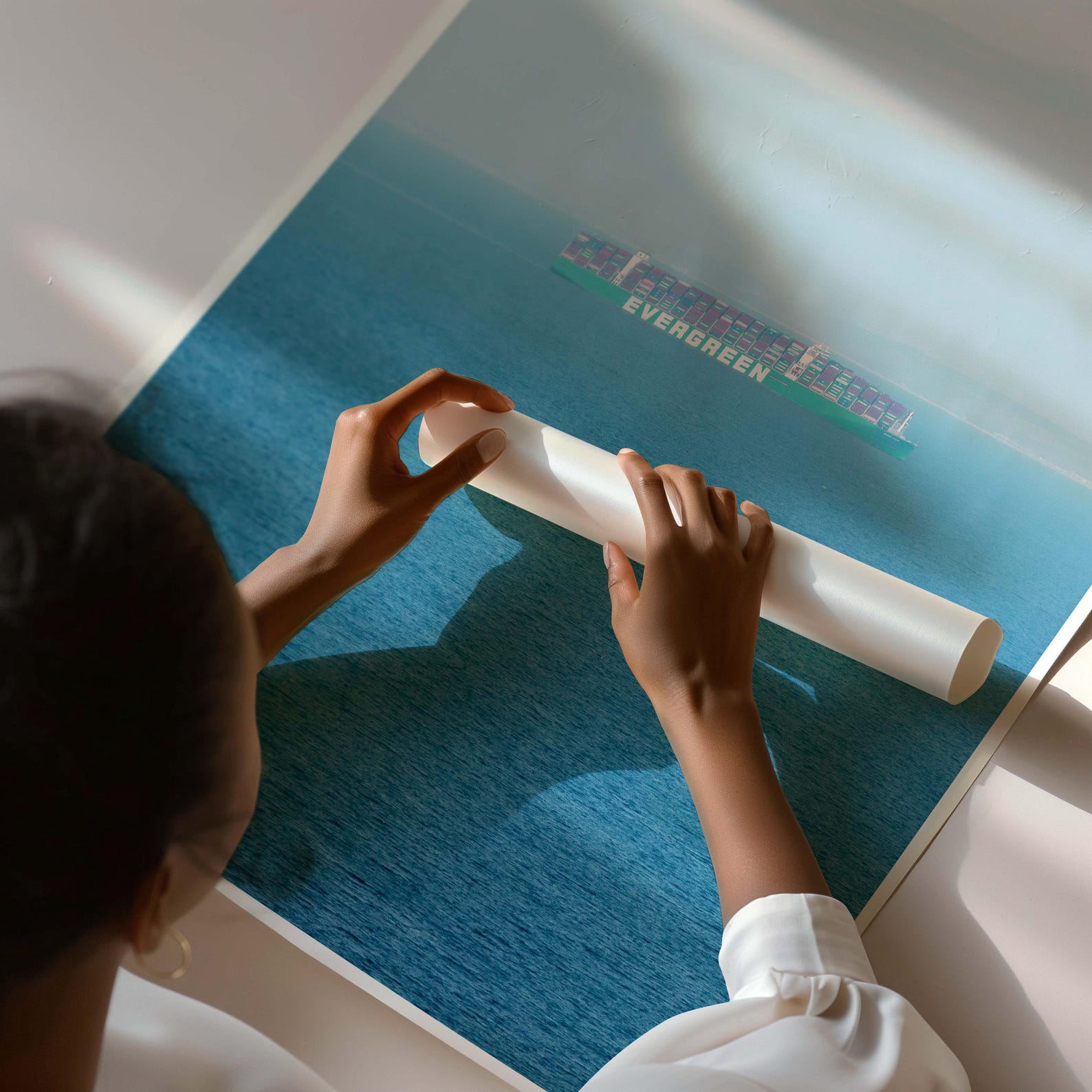 Printable Cargo Ship Wall Art Photography Evergreen Container Ship ...