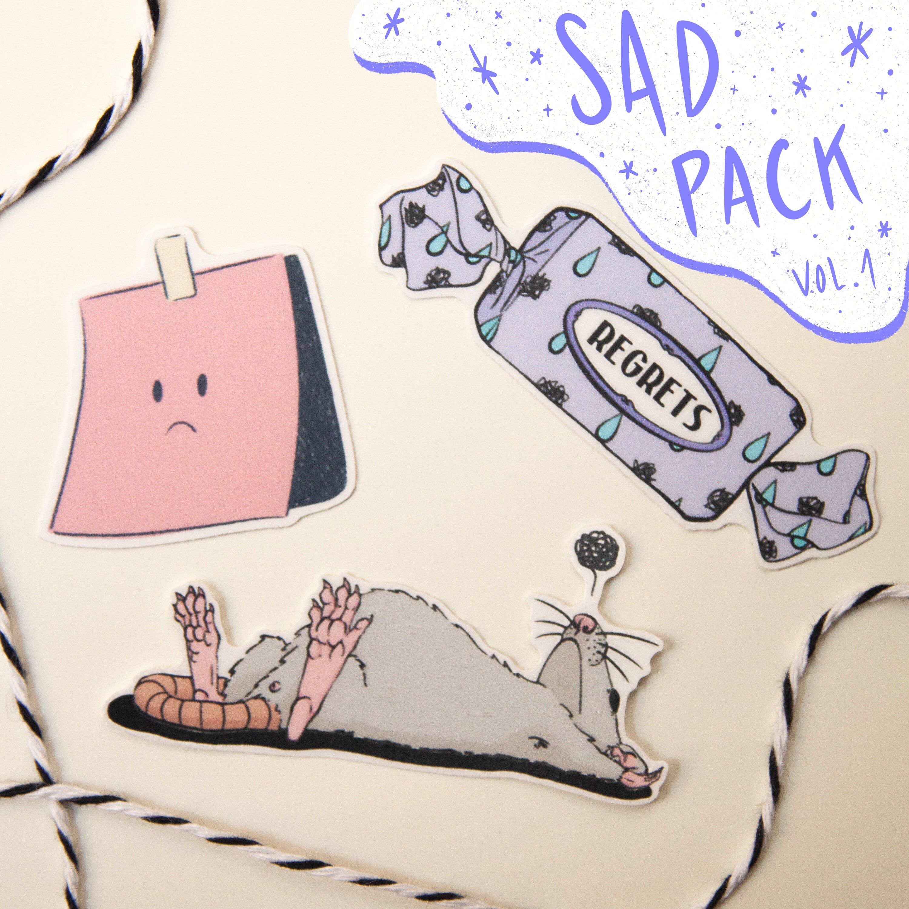 Sad Sticky Note Sad Vinyl Sticker - Etsy