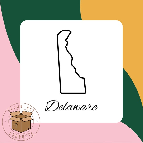 Map of Delaware Svg - Etsy