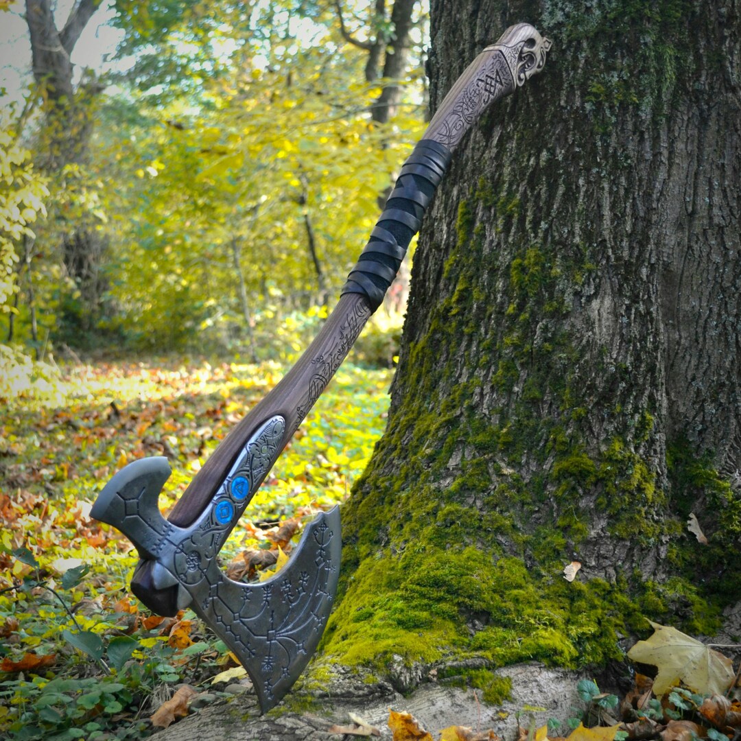 Leviathan Axe With Luminescence, Forged Leviathan, Engraved Viking Axe ...