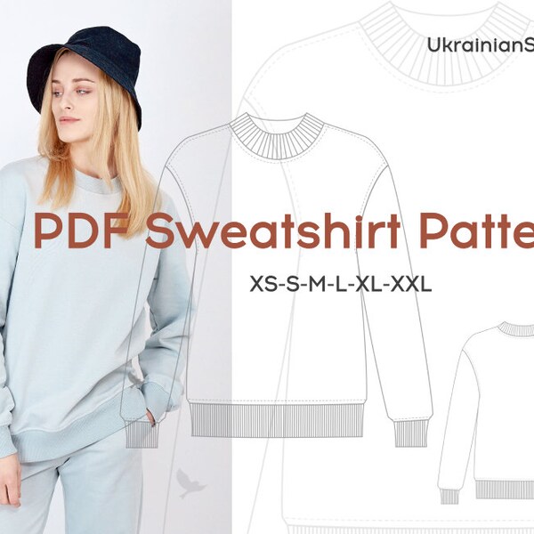 Crop Sweatshirt Sewing Pattern - Etsy