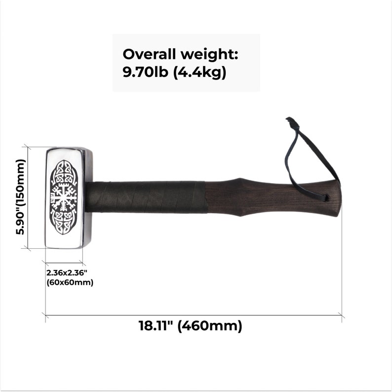 Larp Hammer, Handmade Hammer Viking, War Hammer Forged, Engraved Norse ...