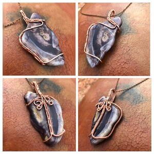 Copper Wrapped Purple Cloud Agate - Etsy