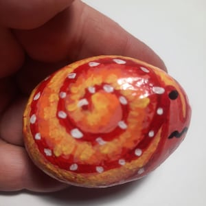 Snail Hand Painted Rock-red - Etsy