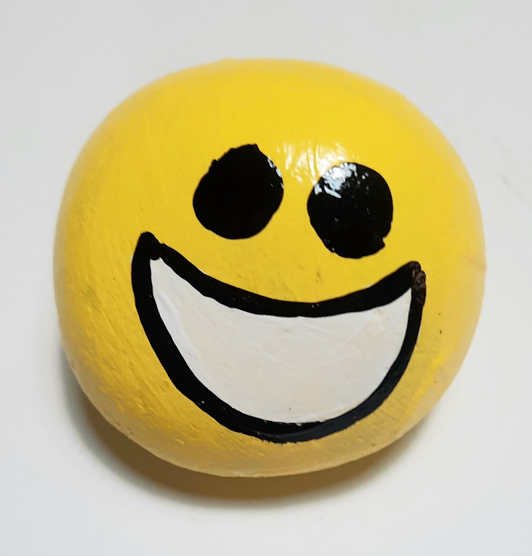 Smilie Face-1 Hand Painted Rock - Etsy