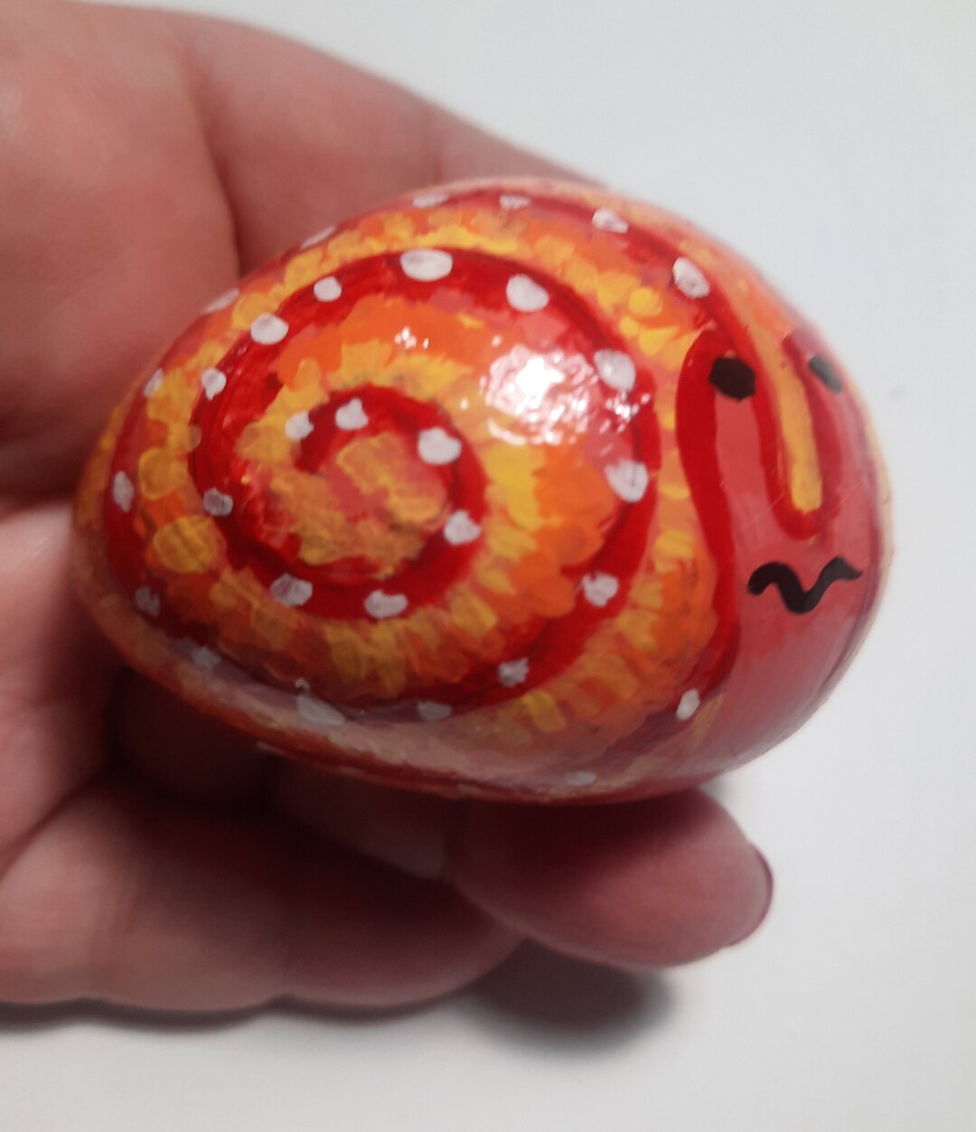Snail Hand Painted Rock-red - Etsy