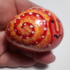Snail Hand Painted Rock-red - Etsy