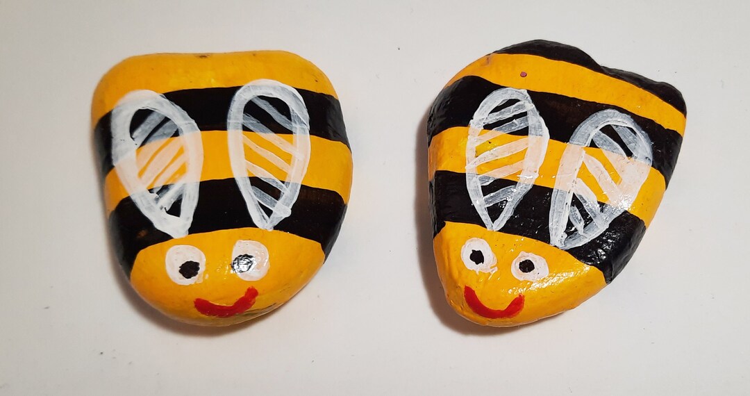 Bumble Bee Hand Painted Rocks - Etsy