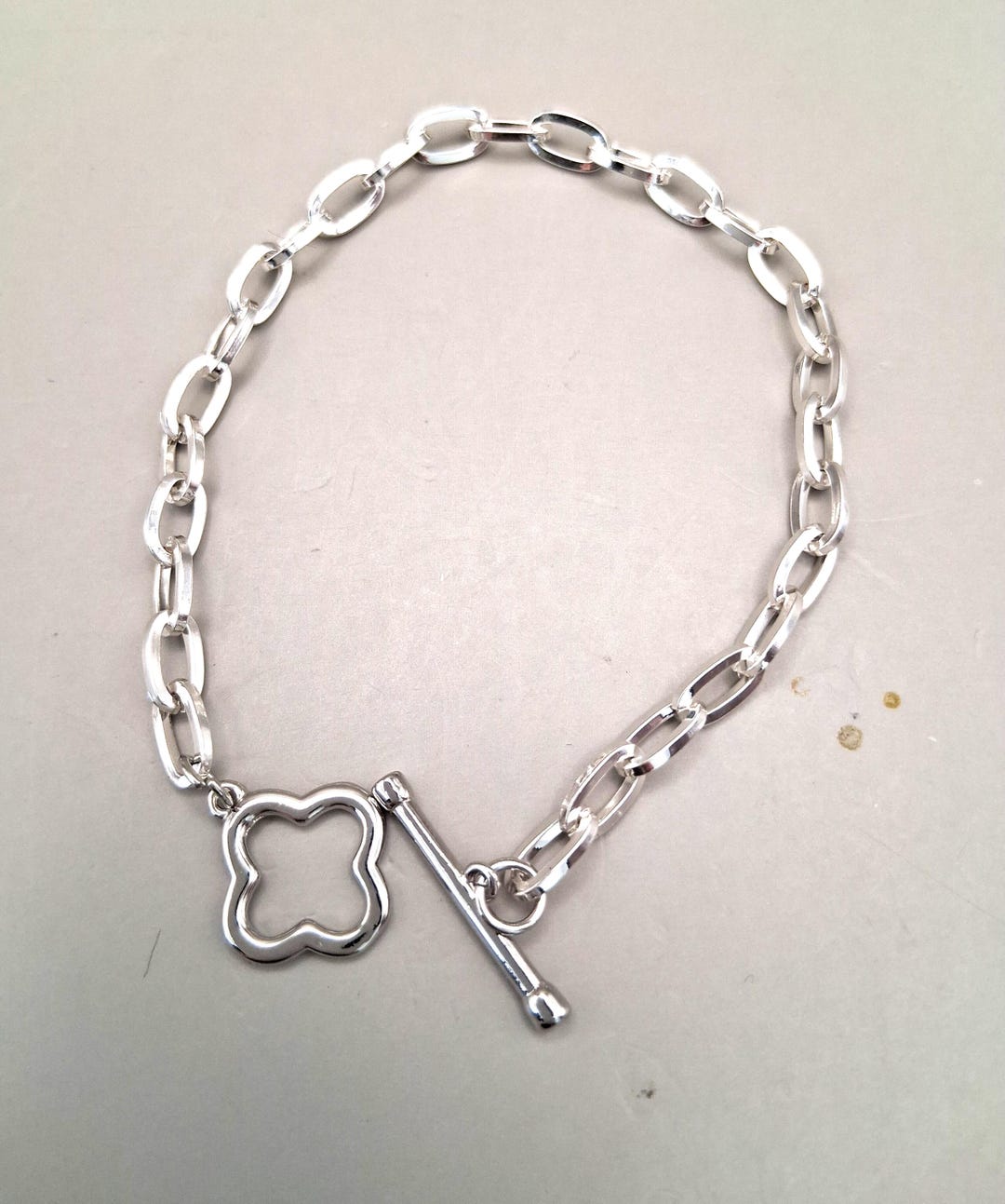 Silver Toggle Clasp Bracelet - Etsy UK