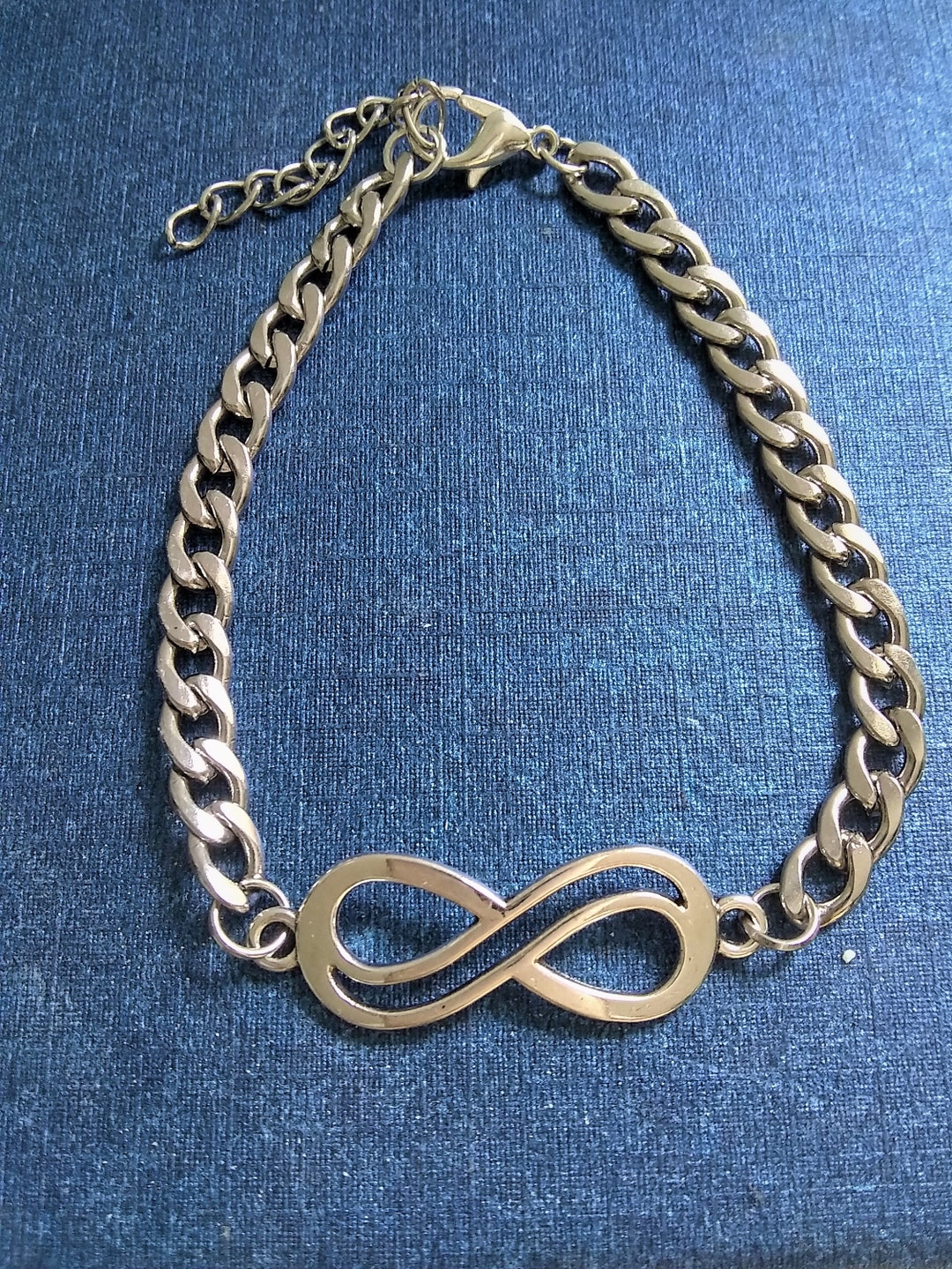 Chunky Silver Plated Infinity Symbol Bracelet for Men/women - Etsy