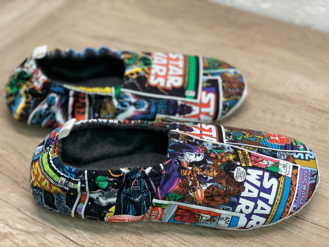 SW Comic Star Wars Slippers Soft Sole Slipper Socks - Etsy