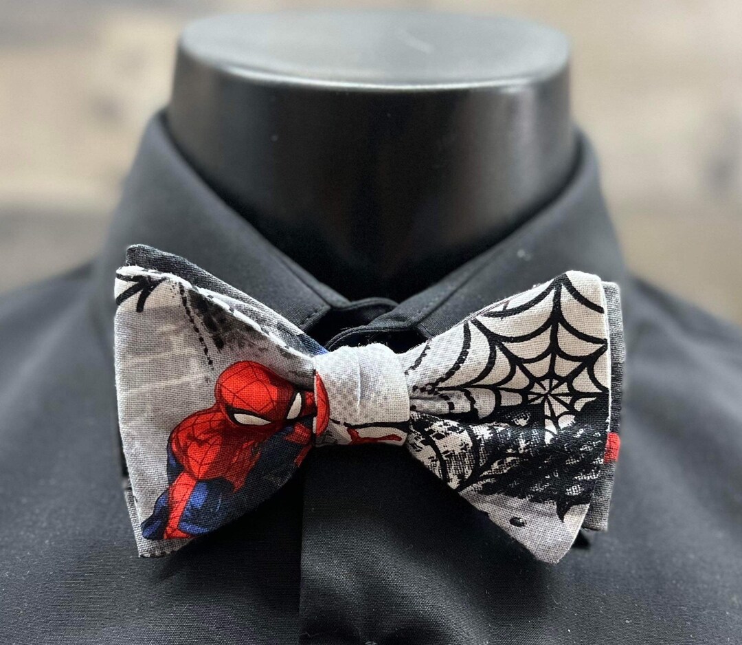 Spider Man Grey Adjustable Bow Tie Bow Tie - Etsy