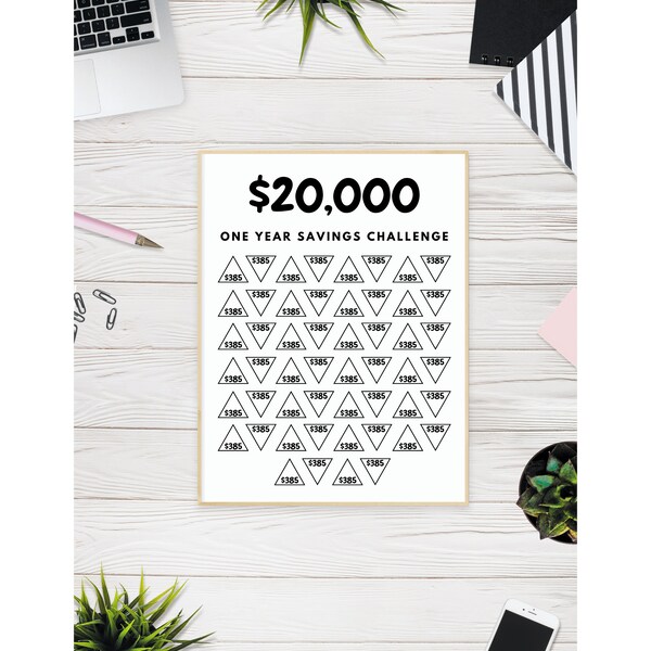 20000 Savings Challenge - Etsy