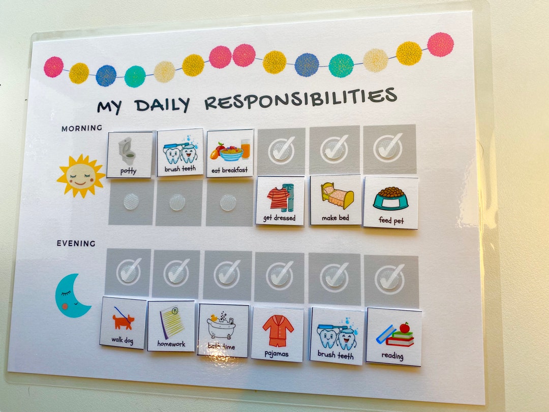 Printable Daily Routine | Kids Daily Responsibilities Chart | Daily ...