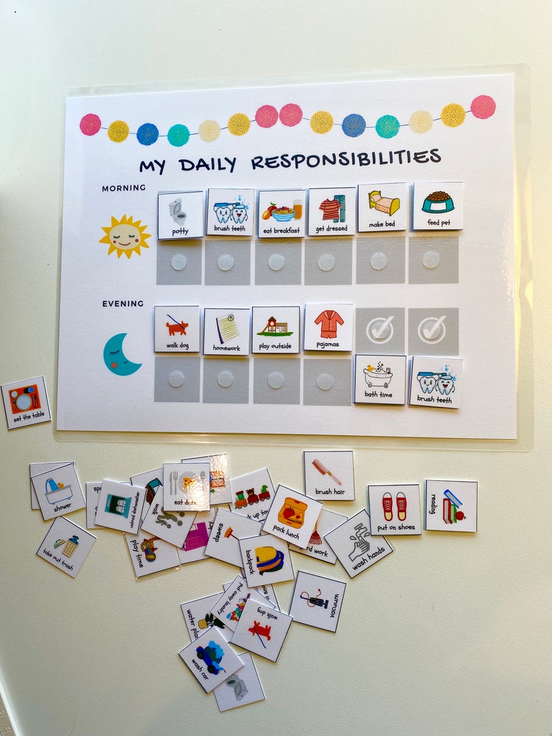 Printable Daily Routine Kids Daily Responsibilities Chart Daily Task ...