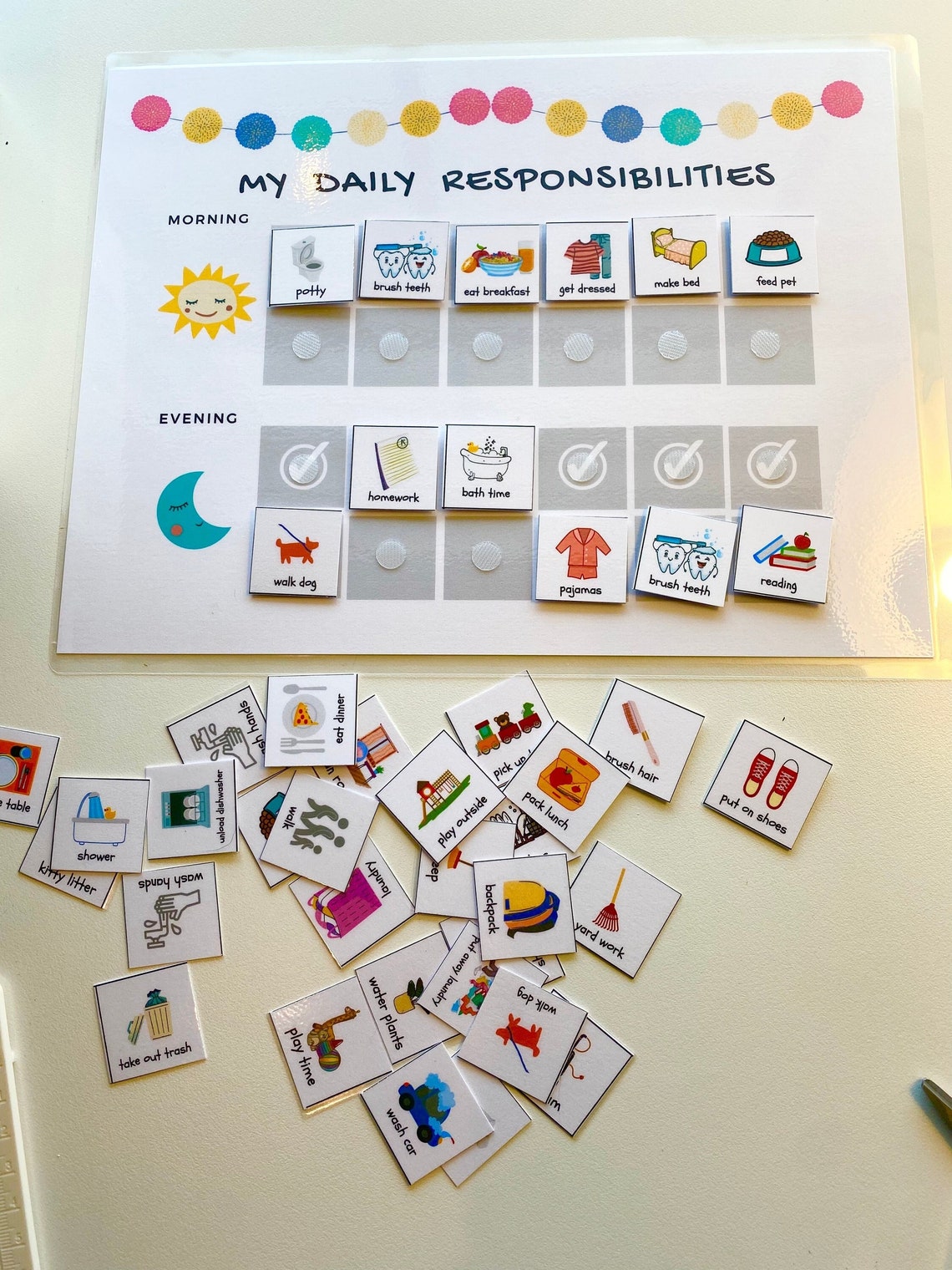 Printable Daily Routine Kids Daily Responsibilities Chart Daily Task ...