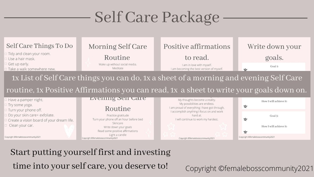 Self Care Kit| Self Care Bundle| Package for Self Love| Goal Setting ...