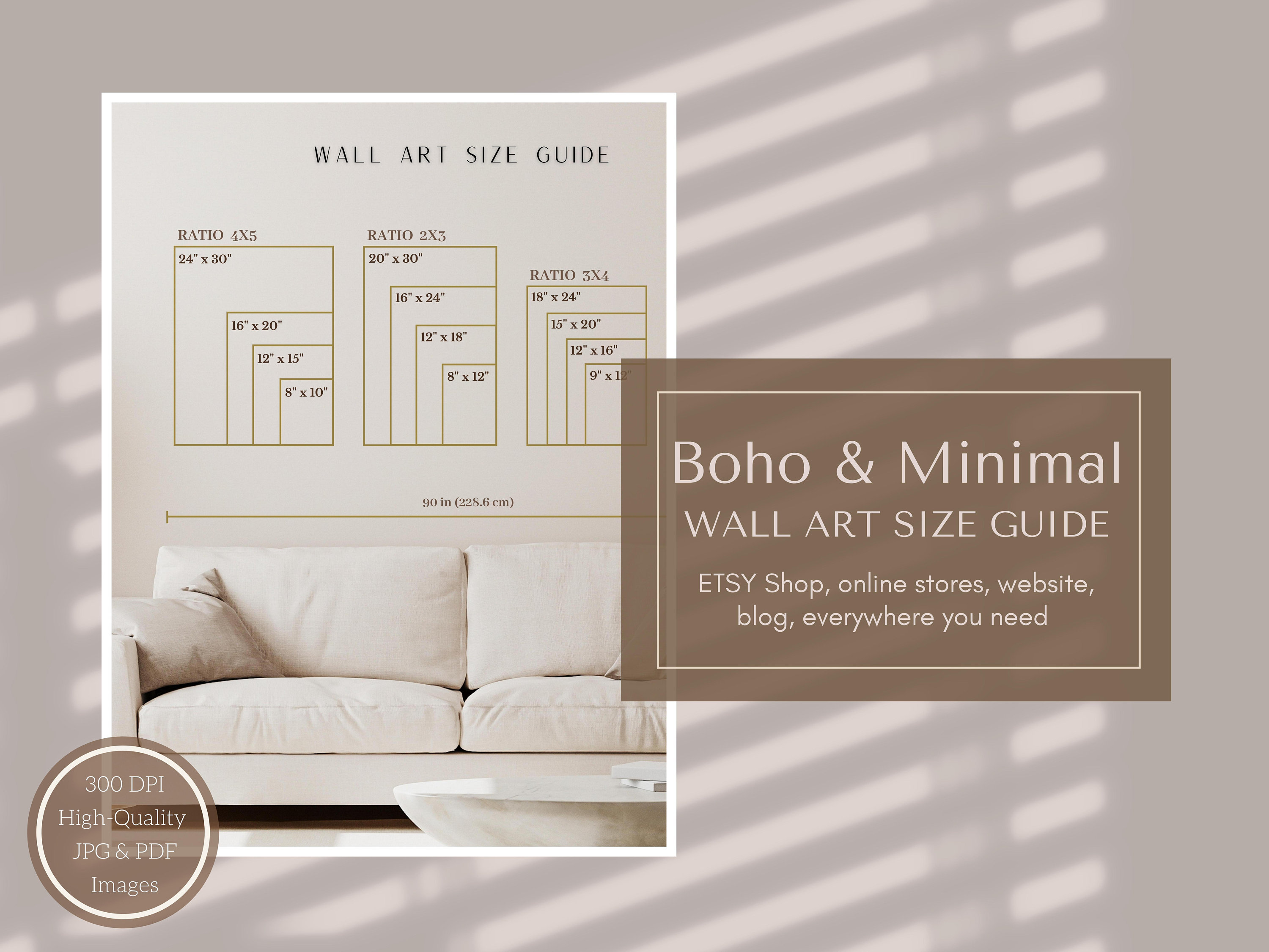 Wall Art Size Guide, Frame Size Guide, Print Size Guide, Poster Size ...