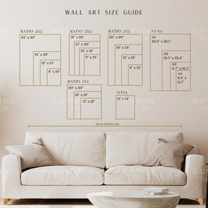 Set__vertical, Horizontal, Wall Art Size Guide SET, Frame Size Guide ...