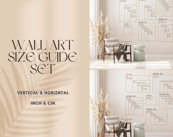 Set__vertical, Horizontal, Wall Art Size Guide SET, Frame Size Guide ...
