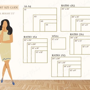 Set__vertical, Horizontal, Wall Art Size Guide SET, Frame Size Guide ...