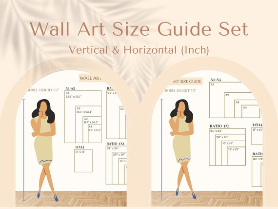 Set__vertical Horizontal Wall Art Size Guide SET Frame Size - Etsy