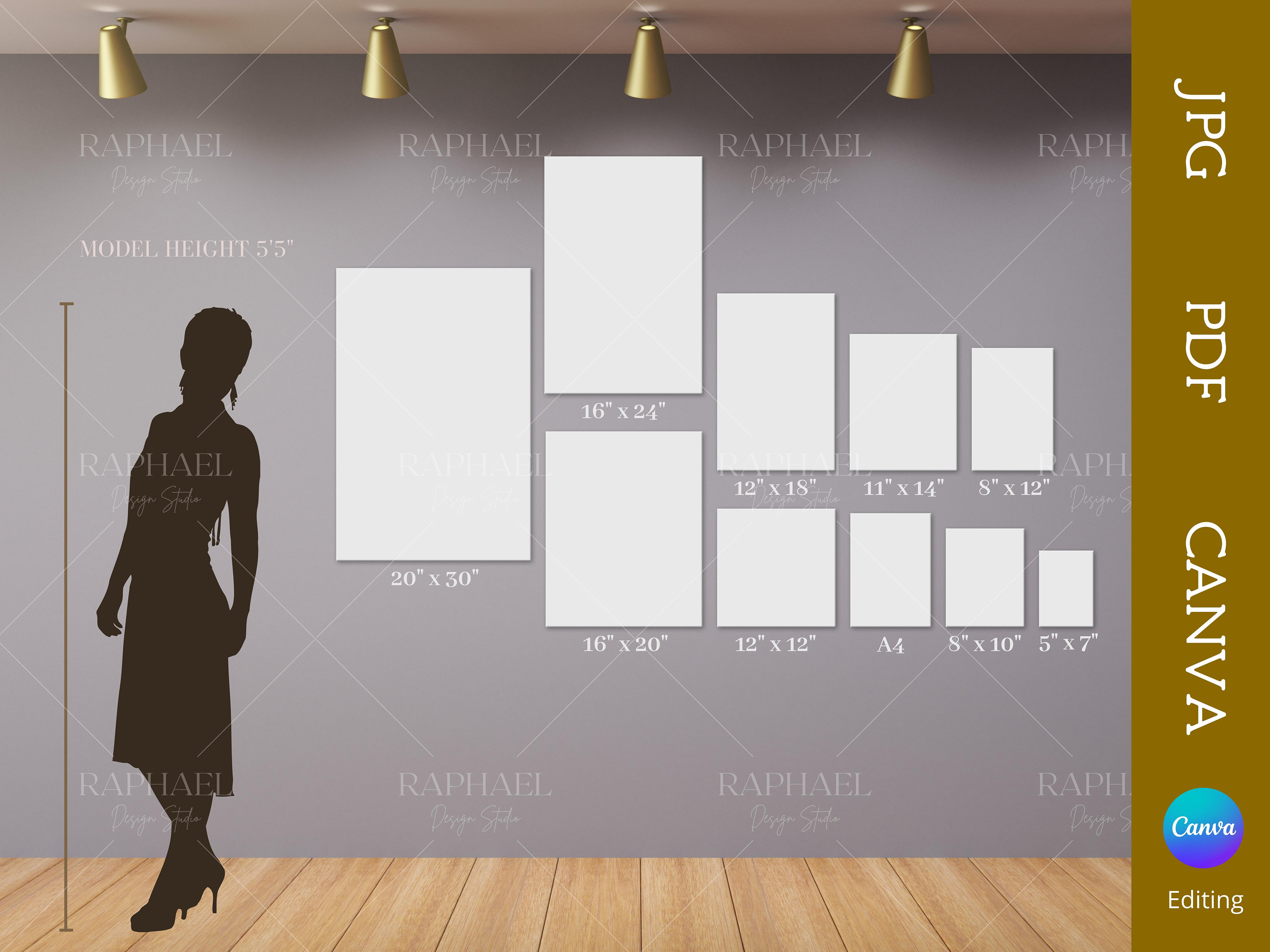 Canvas Size Guide, JPG, PDF, Canva, Wall Art Size Guide, Print Size Guide, Artwork Size Guide ...