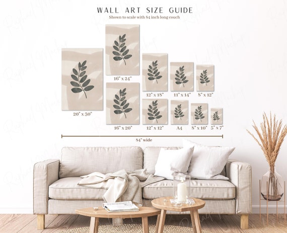 Three Neutral Color Wall Art Size Guide Frame Size Guide | Etsy