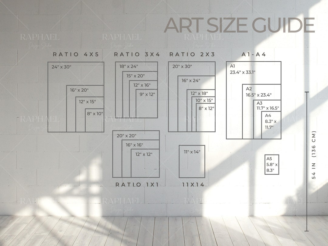 Minimal_wall Art Size Guide, Frame Size Guide, Poster Size Chart, Wall ...