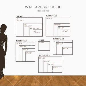 Minimal__set__vertical, Horizontal, Wall Art Size Guide SET, Frame Size ...