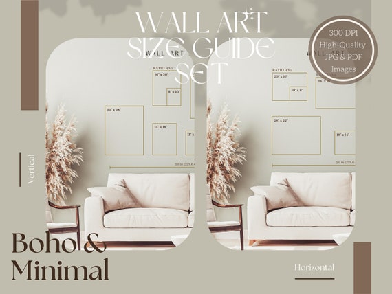 Set__vertical Horizontal Wall Art Size Guide SET Frame Size - Etsy