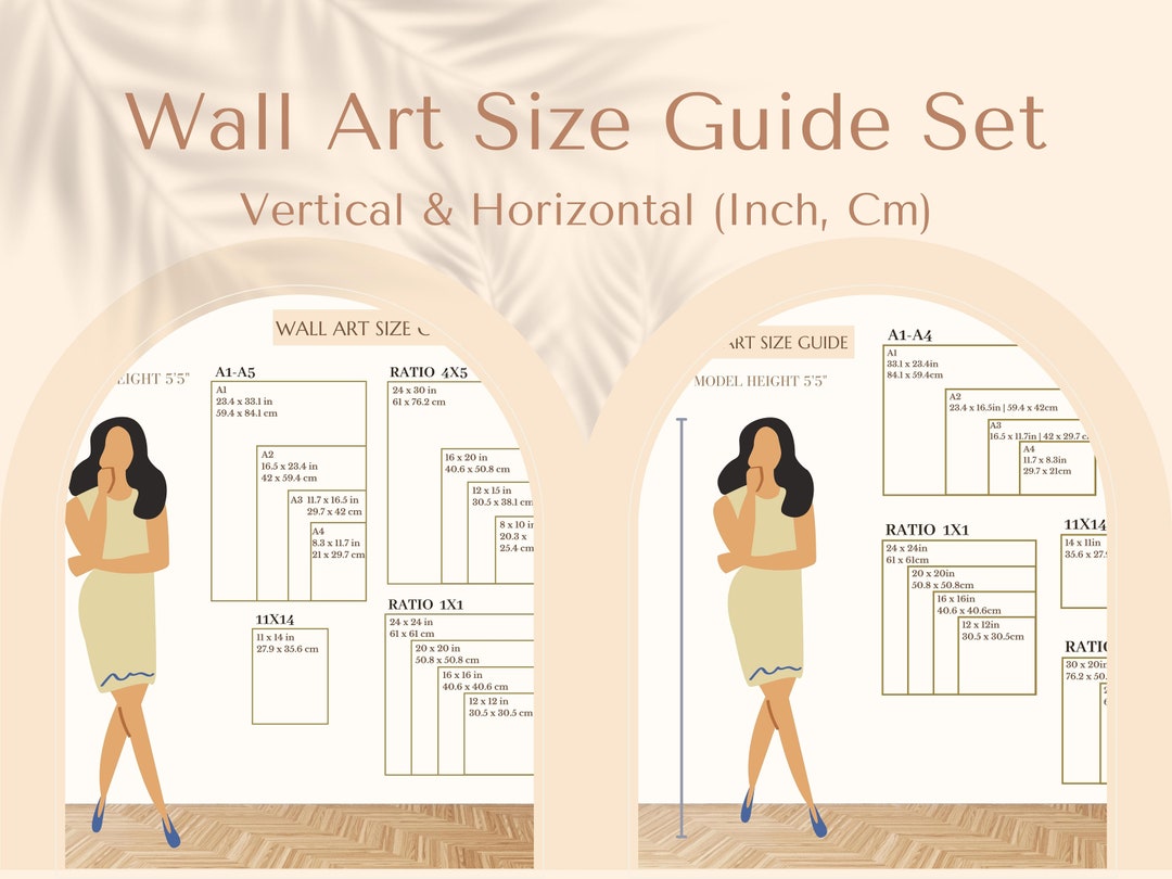 Set__vertical, Horizontal, Wall Art Size Guide, Frame Size Guide, Print ...