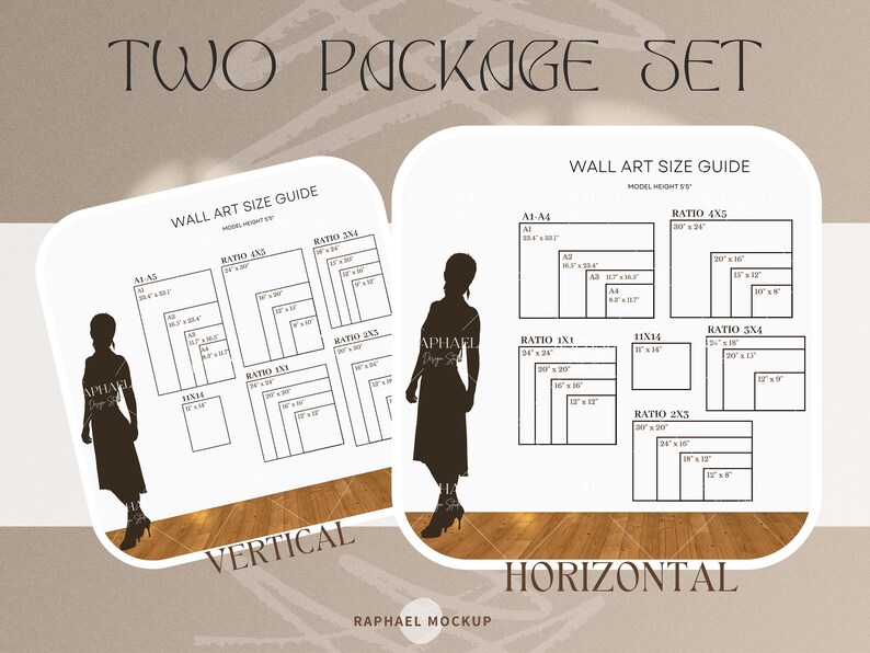 Minimal__set__vertical, Horizontal, Wall Art Size Guide SET, Frame Size ...
