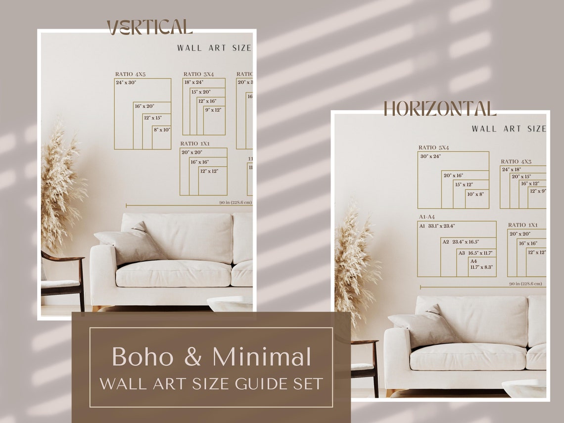 Set__vertical Horizontal Wall Art Size Guide SET Frame Size | Etsy