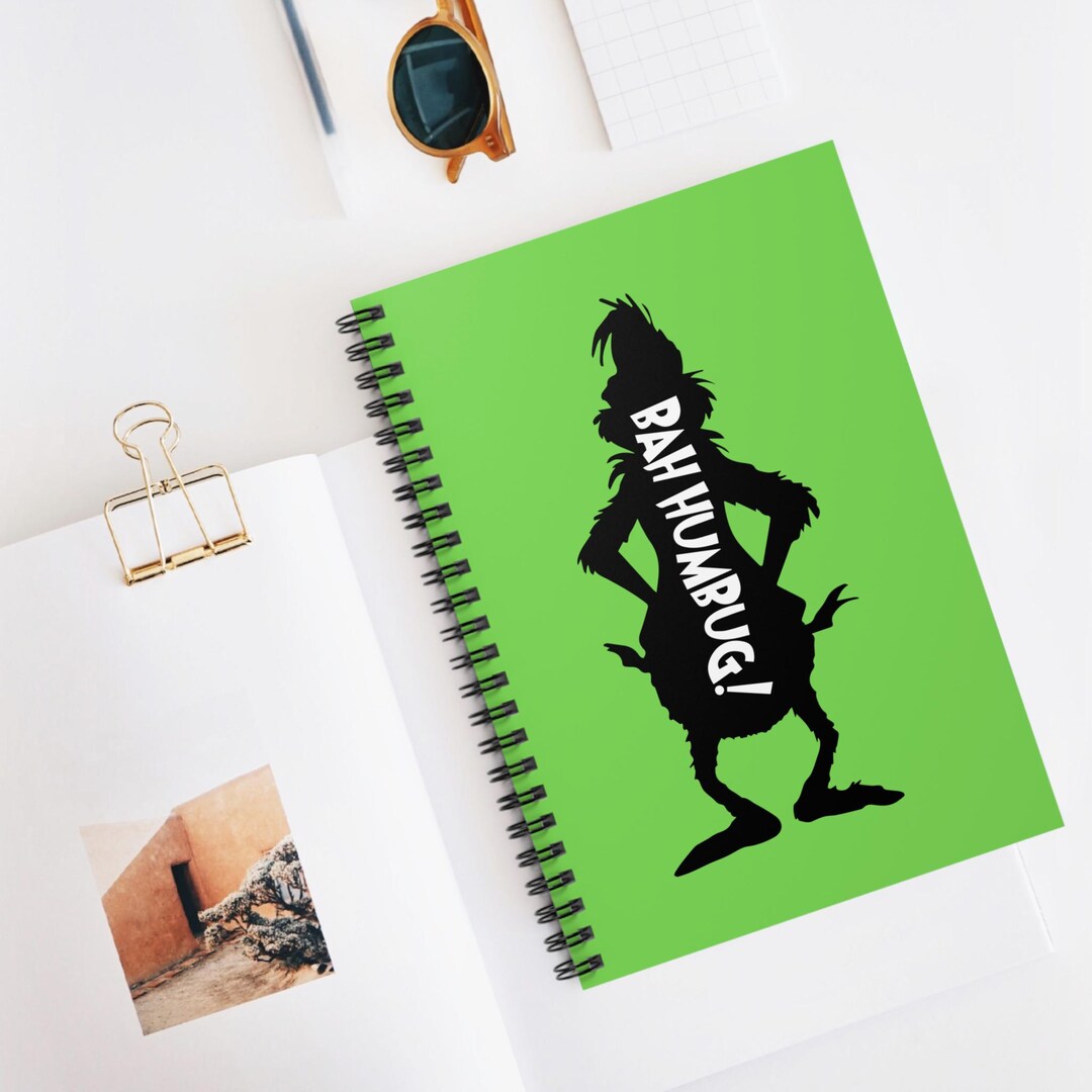 Grinch Spiral Notebook | Merry Grinchmas Ruled Line Journal | Funny ...