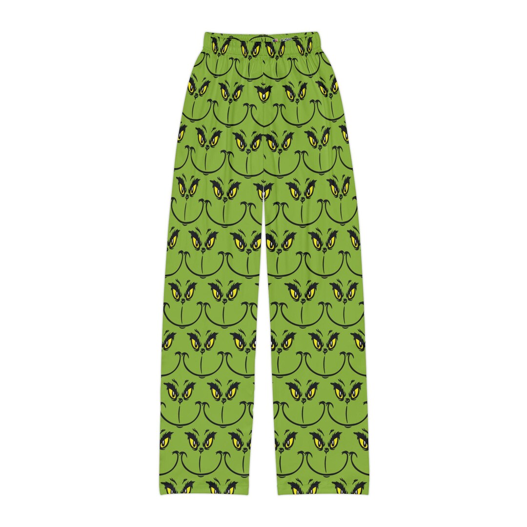 Christmas Kids Pajama Pants AOP, Grinch Pj Pants, Christmas Pajamas ...